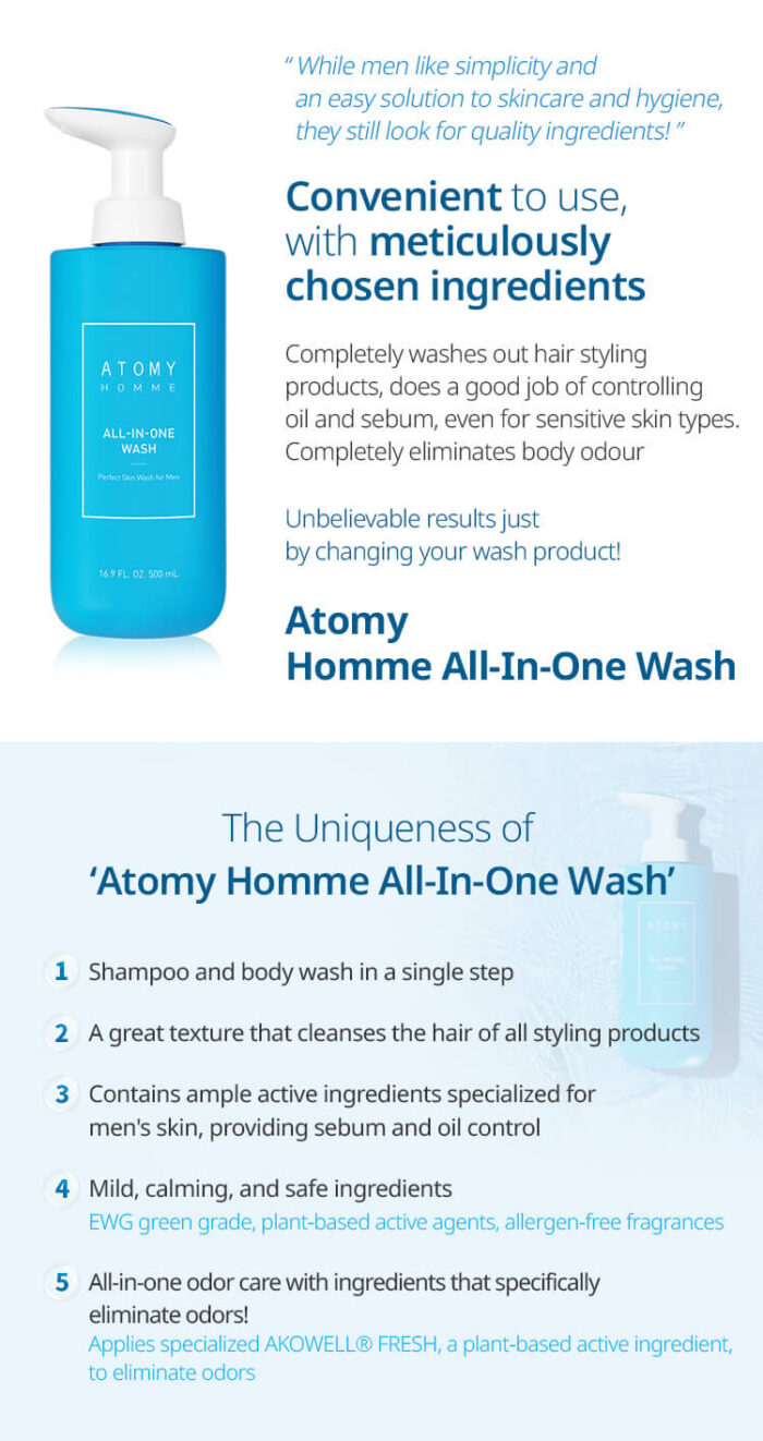 Atomy Homme All-in-One Wash - VNK